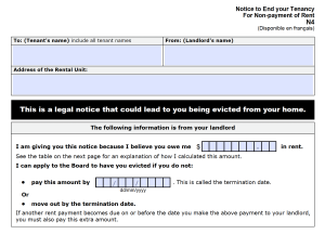 N4 FORM – NOTICE TO END A TENANCY EARLY FOR NON-PAYMENT OF RENT ...