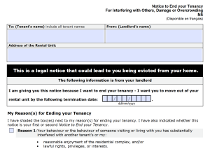 N5 FORM – NOTICE TO END YOUR TENANCY FOR INTERFERING WITH OTHERS ...